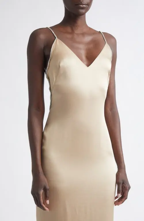 TOM FORD Crystal Chain Satin Gown - Beige/crystal