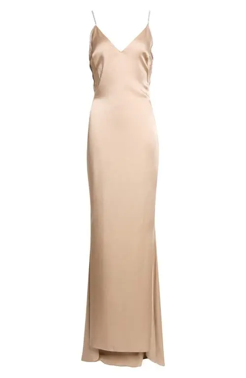 TOM FORD Crystal Chain Satin Gown - Beige/crystal