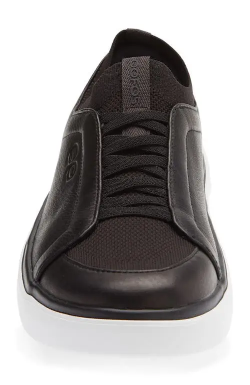 OOFOS Oomg+ Club Leather Walking Shoes - Black