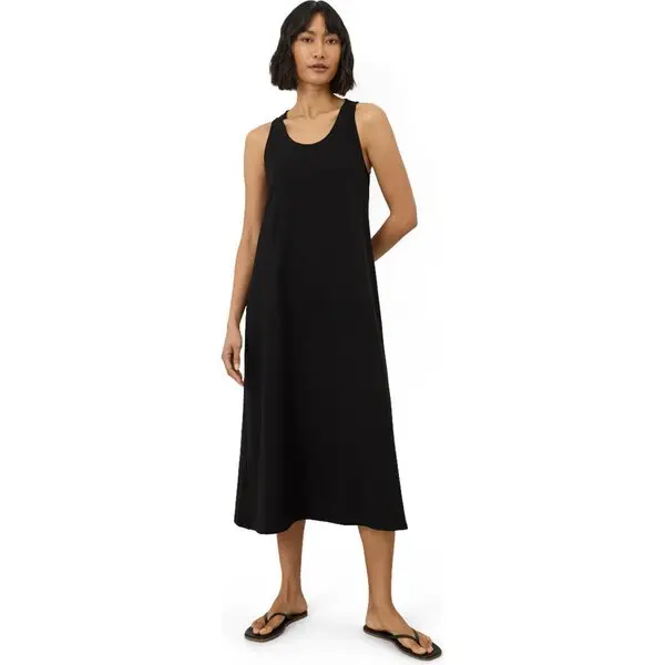 PACT Fit & Flare Organic Cotton Dress - Black