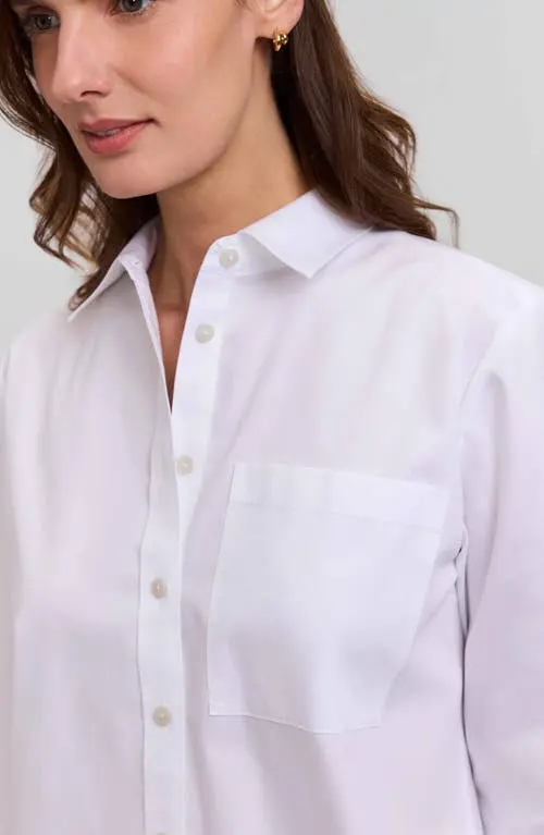 Foxcroft Jodie Cotton Button-up Shirt - White