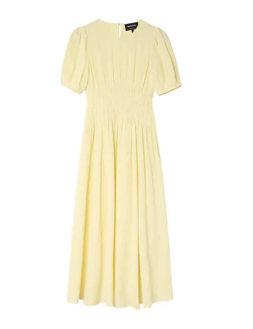 Whistles Gathered Textured Midi Dress