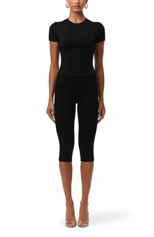 Naked Wardrobe Smooth Capri Leggings - Black