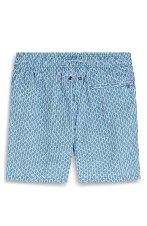 Bugatchi Cruz Print Swim Trunks