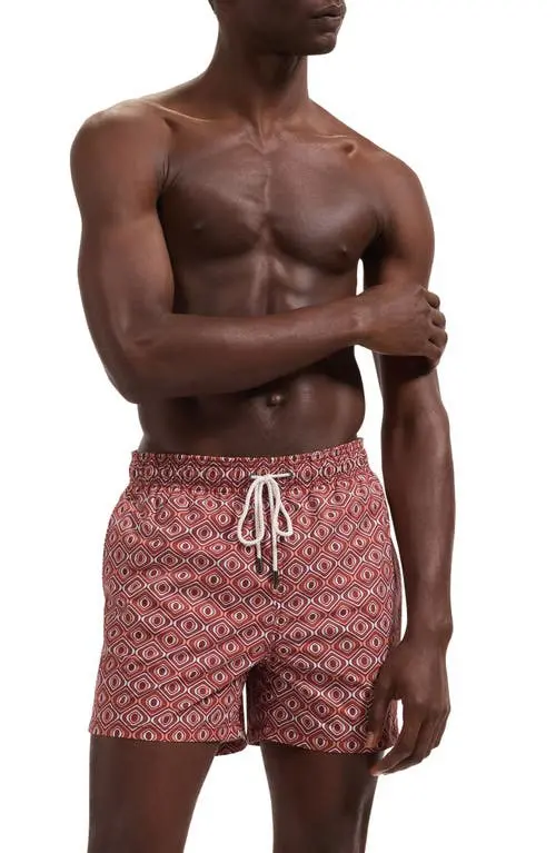 Bugatchi Cruz Print Swim Trunks