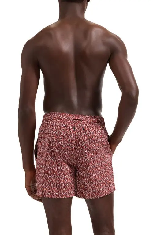 Bugatchi Cruz Print Swim Trunks