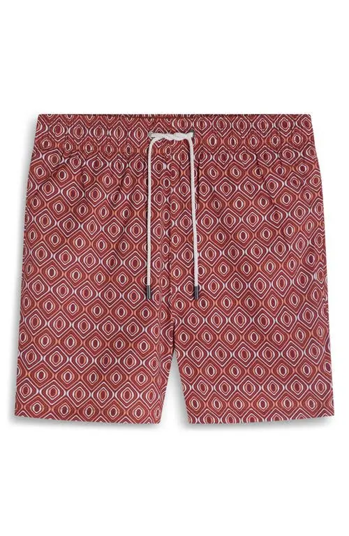 Bugatchi Cruz Print Swim Trunks