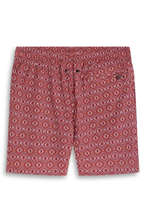 Bugatchi Cruz Print Swim Trunks