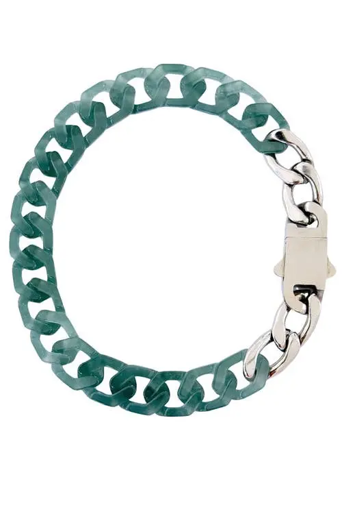SEREE Cuban Link Jade Bracelet - Blue