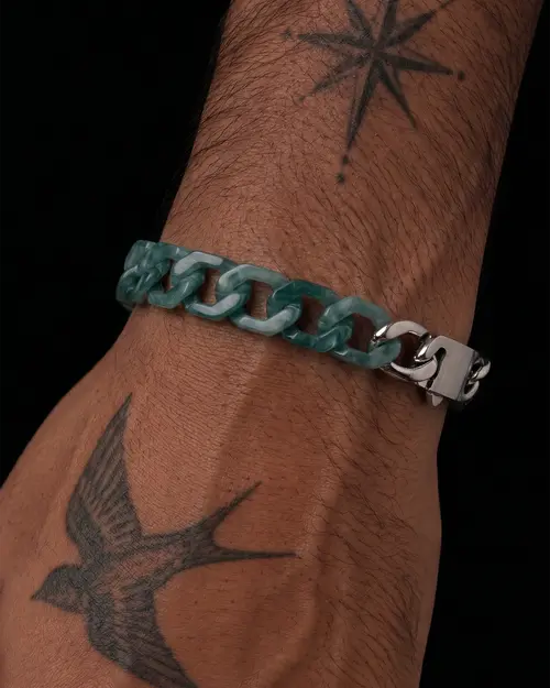 SEREE Cuban Link Jade Bracelet