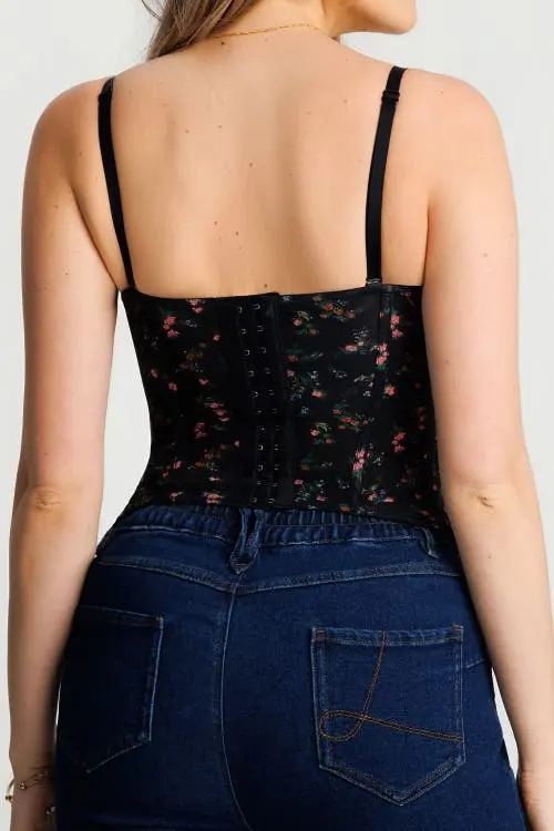 POPILUSH Underwire Lace Corset Bustier With Convertible Straps - Flora