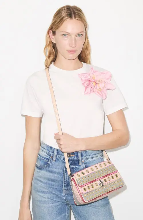 Tory Burch Small Embellished Shoulder Bag - Pink/gray