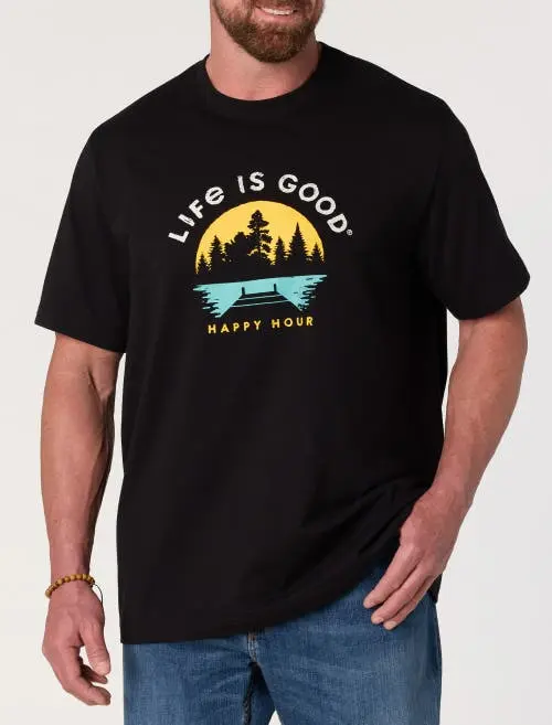 LIFE IS GOOD Big & Tall Happy Hour Graphic T-shirt - Black