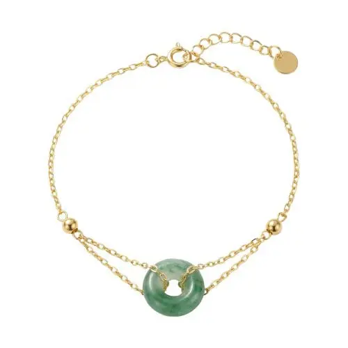 SEREE Marlo Jade Gold Bracelet - Green