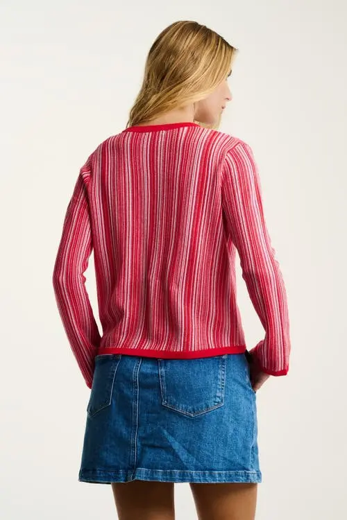 Lisa Todd Striped Cardigan With Self-ties
