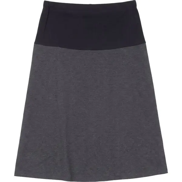 TOUCHE ECLAT Maternity Stretch Ponte Flared Skirt - Charcoal