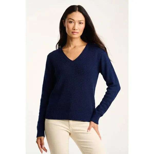 Lisa Todd Heartfelt Cotton Sweater - Navy