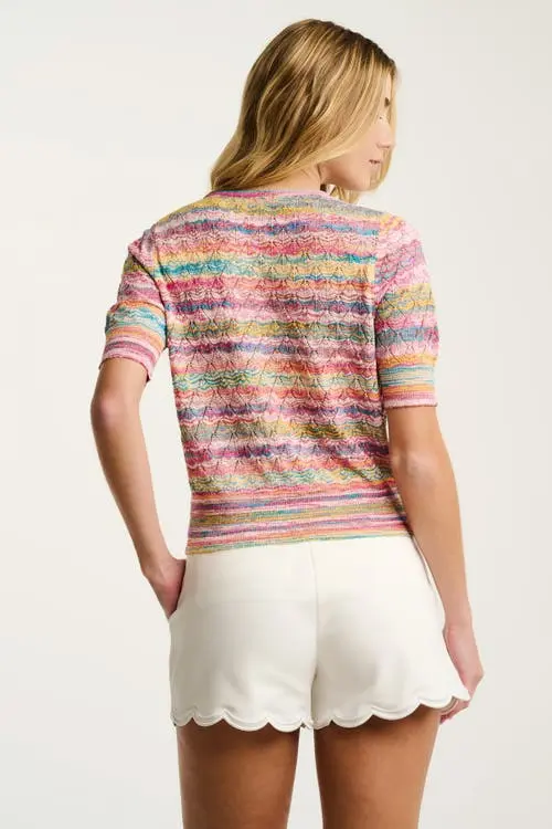 Lisa Todd Short-sleeve Button-up Cardigan