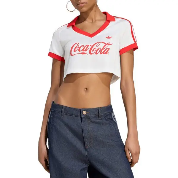 Adidas X Coca-cola Cropped Polo Jersey