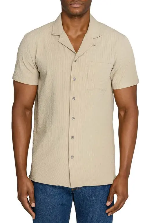 W.R.K Seersucker Camp Shirt - Tan