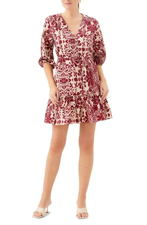 Fifteen Twenty Tasha Tie Waist Minidress - Print