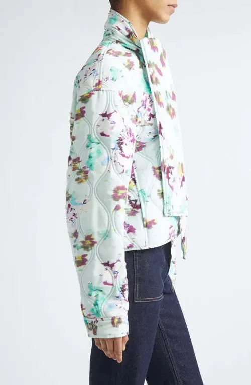 Ulla Johnson Lilith Quilted Silk Jacket With Removable Scarf