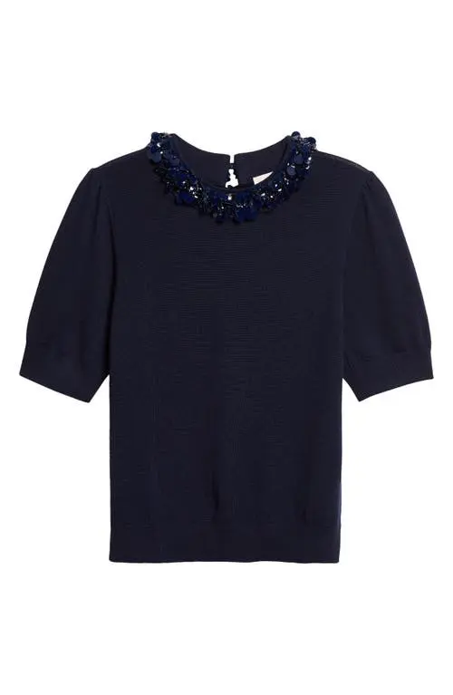 Ulla Johnson Jude Embellished Merino Wool Sweater - Midnight