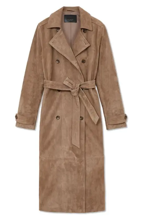REISS Ester Suede Trench Coat