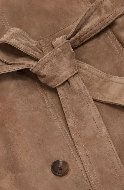 REISS Ester Suede Trench Coat