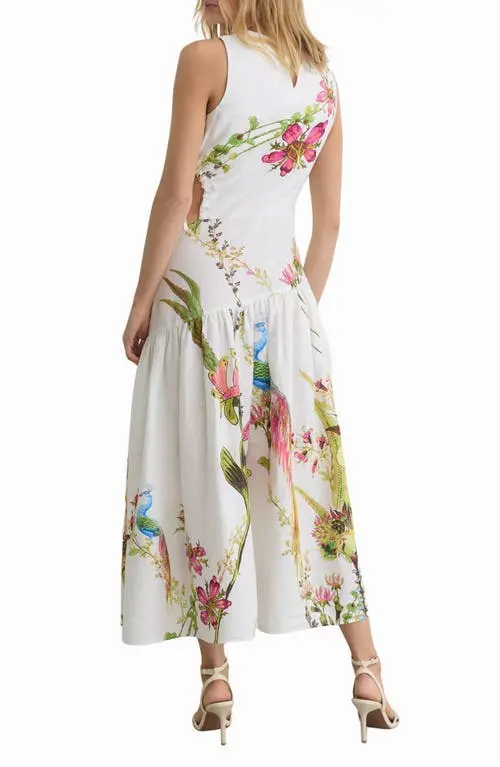 REISS Bianca Floral Cutout Midi Dress