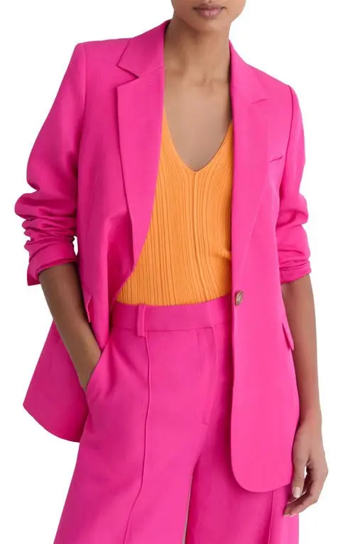 REISS Charli One-button Blazer - Pink