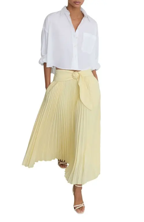REISS Amelie Belted Pleated Skirt