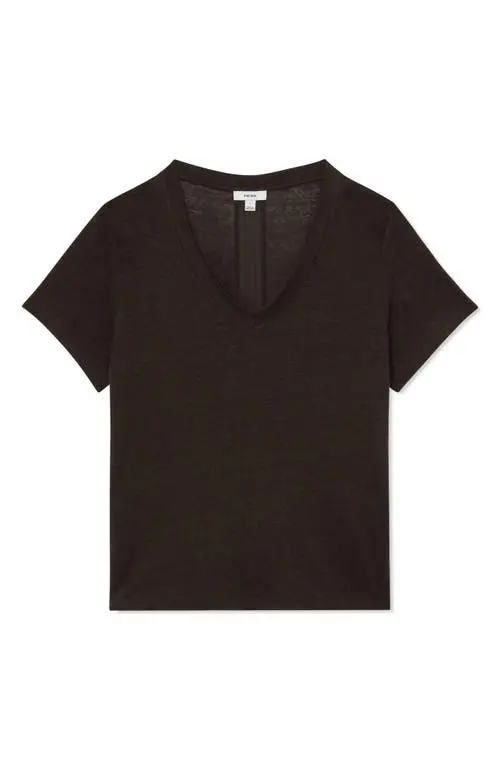 REISS Lola Linen V-neck T-shirt