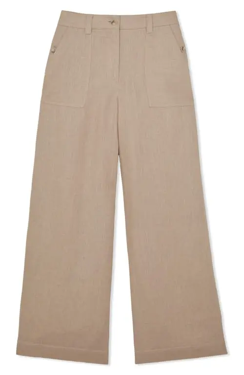 REISS Ashby Wide Leg Linen Pants