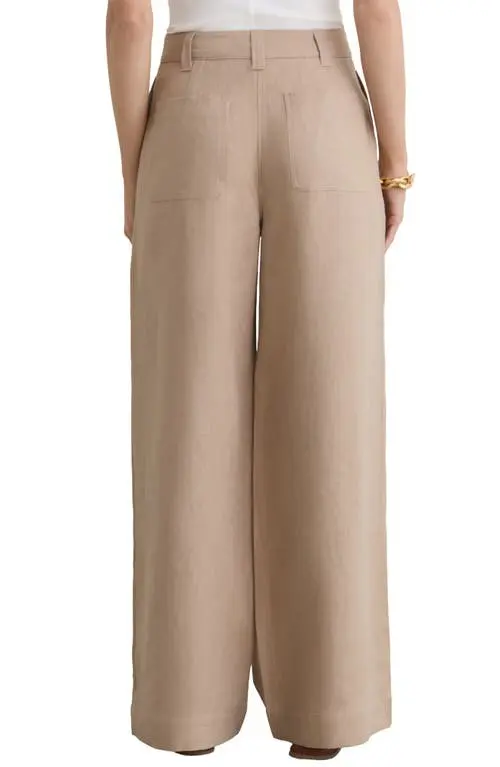 REISS Ashby Wide Leg Linen Pants
