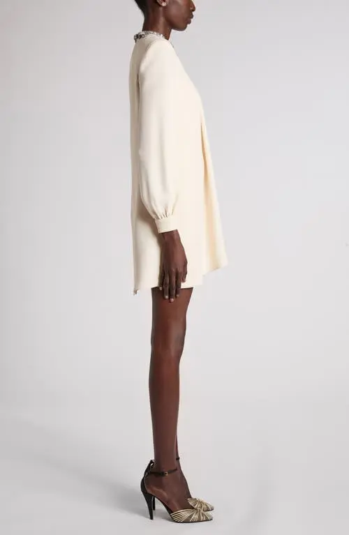 Valentino Garavani Rhinestone Embellished Silk Cady Minidress