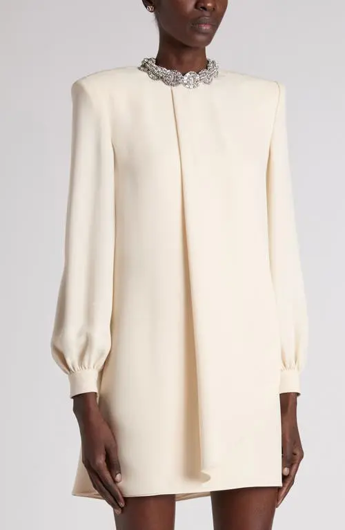 Valentino Garavani Rhinestone Embellished Silk Cady Minidress