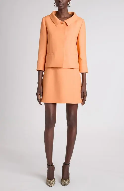 Valentino Garavani Wool & Silk Crepe Couture Jacket - Orange