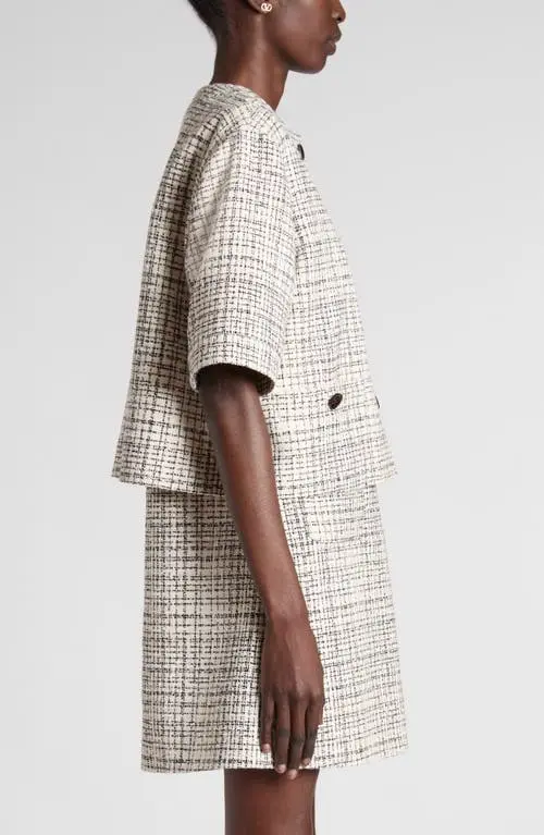 Valentino Garavani Square Cotton Blend Tweed Jacket