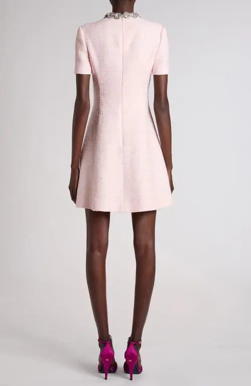 Valentino Garavani Rhinestone Embellished Tweed Mini Dress