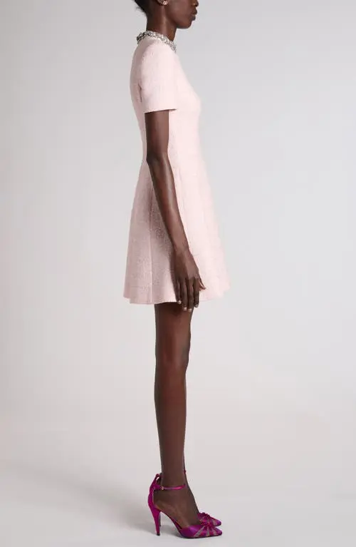 Valentino Garavani Rhinestone Embellished Tweed Mini Dress