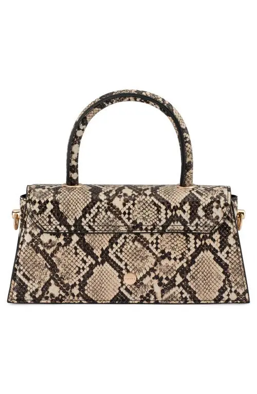 OLGA BERG Snakeskin Embossed Faux Leather Top Handle Bag