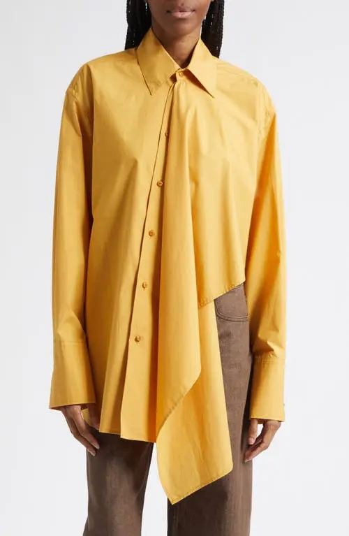 Ossou Relaxed Fit Cascade Front Button-up Shirt - Marigold