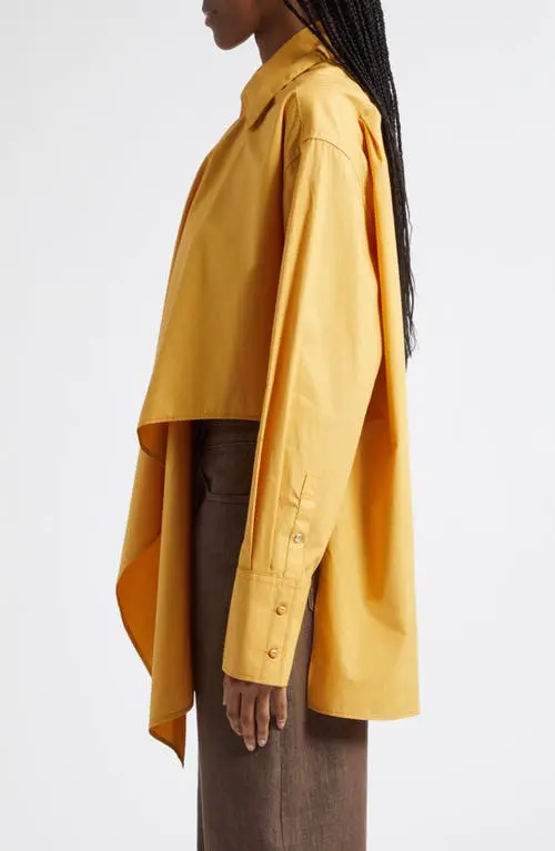 Ossou Relaxed Fit Cascade Front Button-up Shirt - Marigold