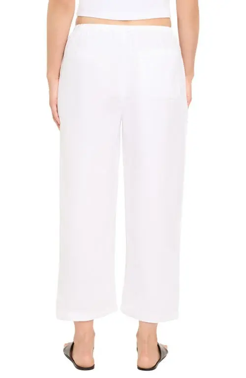 Michael Stars Linen Blend Wide Leg Drawstring Pants - White