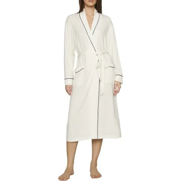 Eberjey Gisele Longline Robe - Ivory/navy