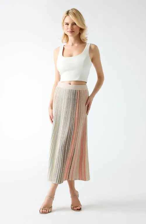 MARCIANO Rosy Pleat Knit Midi Skirt