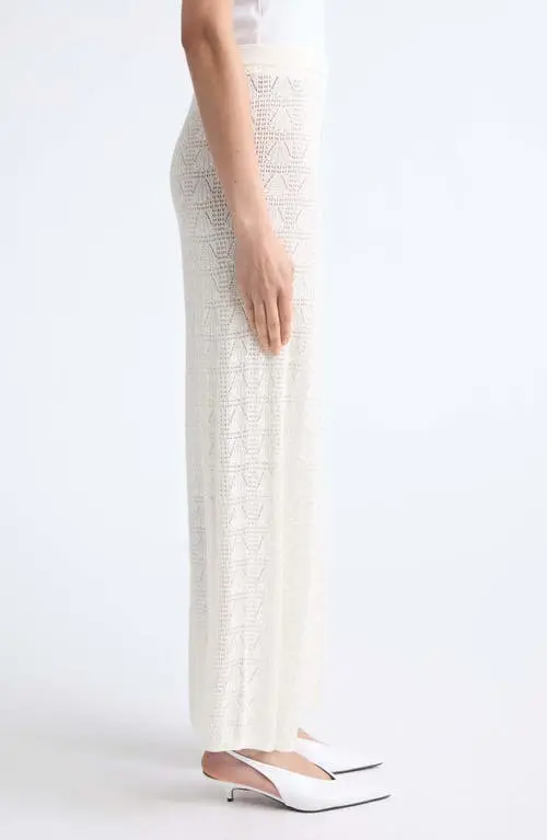 Loulou De Saison Seashell-patterned Pointelle Knit Pull-on Pants