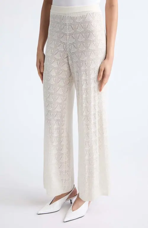 Loulou De Saison Seashell-patterned Pointelle Knit Pull-on Pants