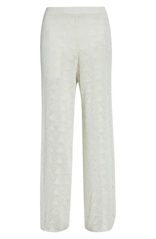 Loulou De Saison Seashell-patterned Pointelle Knit Pull-on Pants